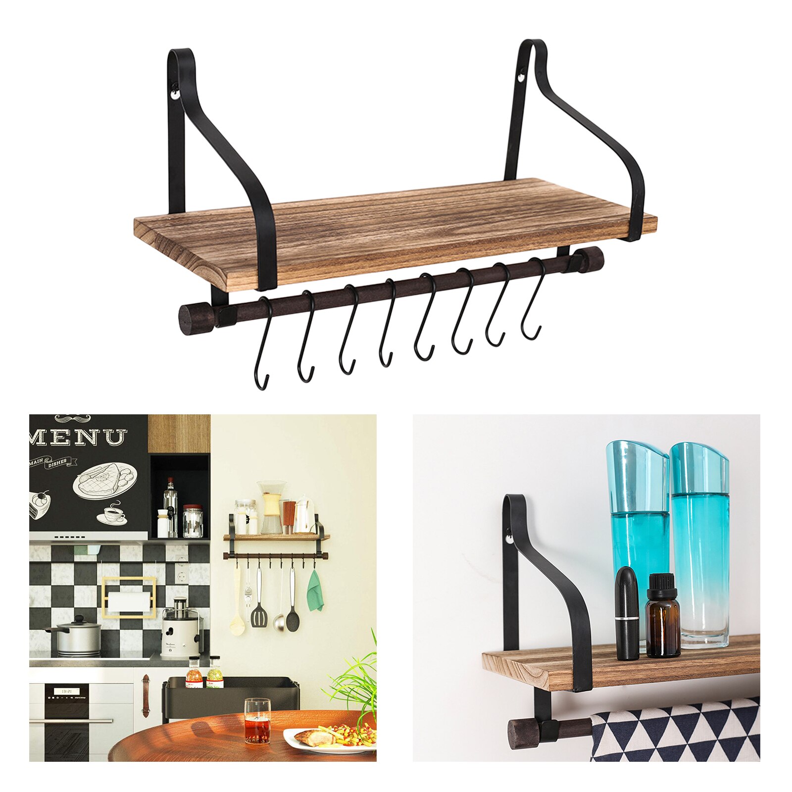 Heavy Duty Wall Mounted Floating Wood Shelves Hold... – Grandado