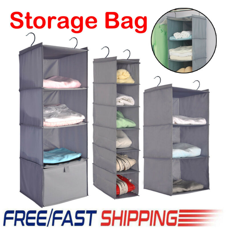Hanging Wardrobe Organizer Storage Bag Closet Shel... – Vicedeal