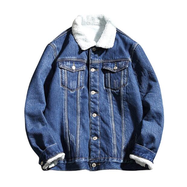 Men Winter Denim Jackets Thicker Warm Blue Jean Co... – Grandado