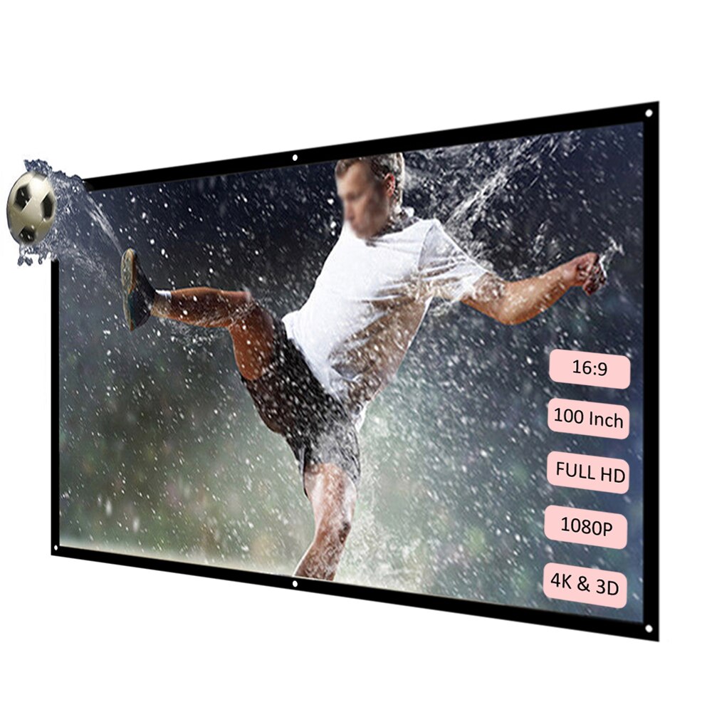 H100 100'' Portable Projector Screen HD 16:9 White... – Grandado