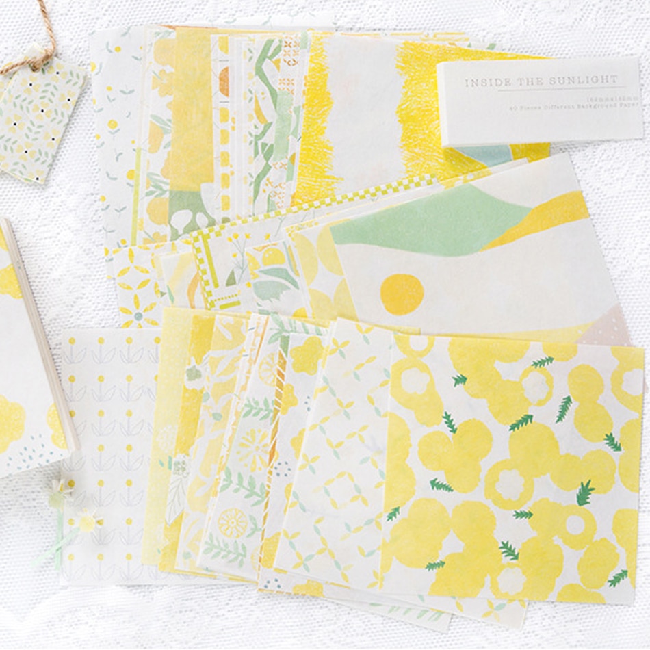 6inch watercolor yellow background papers scrapboo... – Grandado