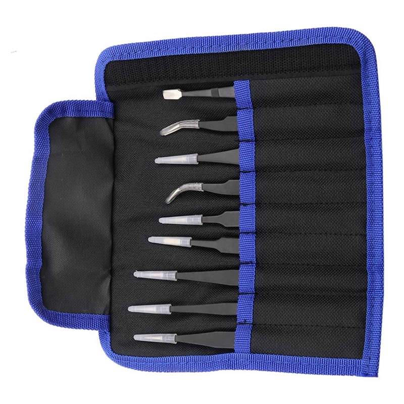 Juego de pinzas de precisión de 9 piezas, Kit de p... – Grandado