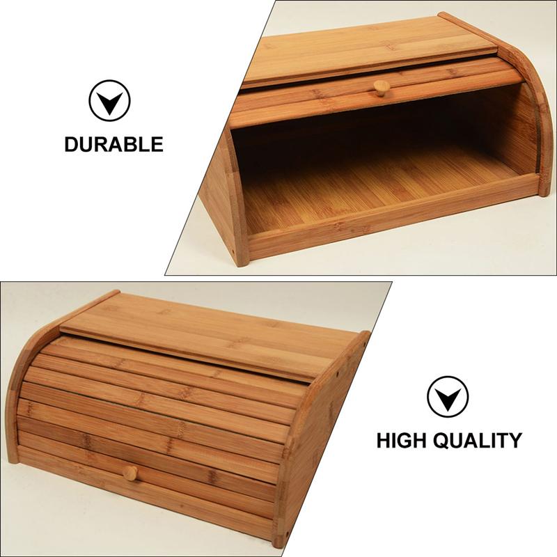 1Pc Bamboo Wooden Bread Box Bread Storage Bin Hous... – Grandado