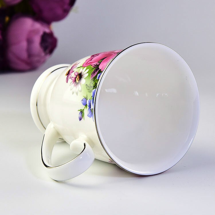Koffie Mokken Creatieve Rode Pioen Bone China Beke... – Grandado