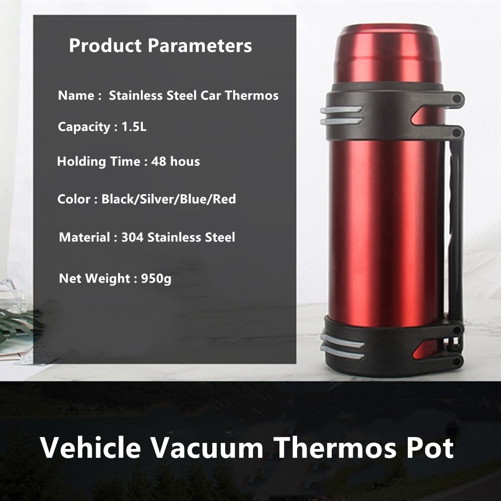 1.5L Water Bottle Sports Vacuum Flask Portable 304... – Grandado