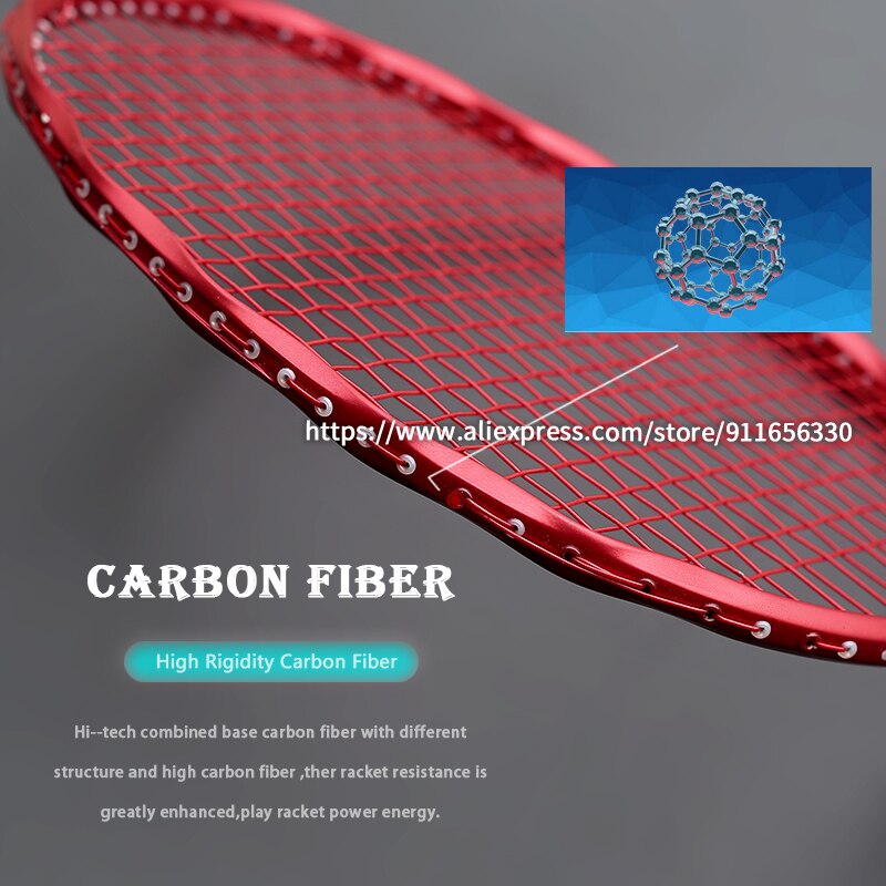 Ultralight 4U Carbon Fiber Badminton Rackets Strun... – Grandado