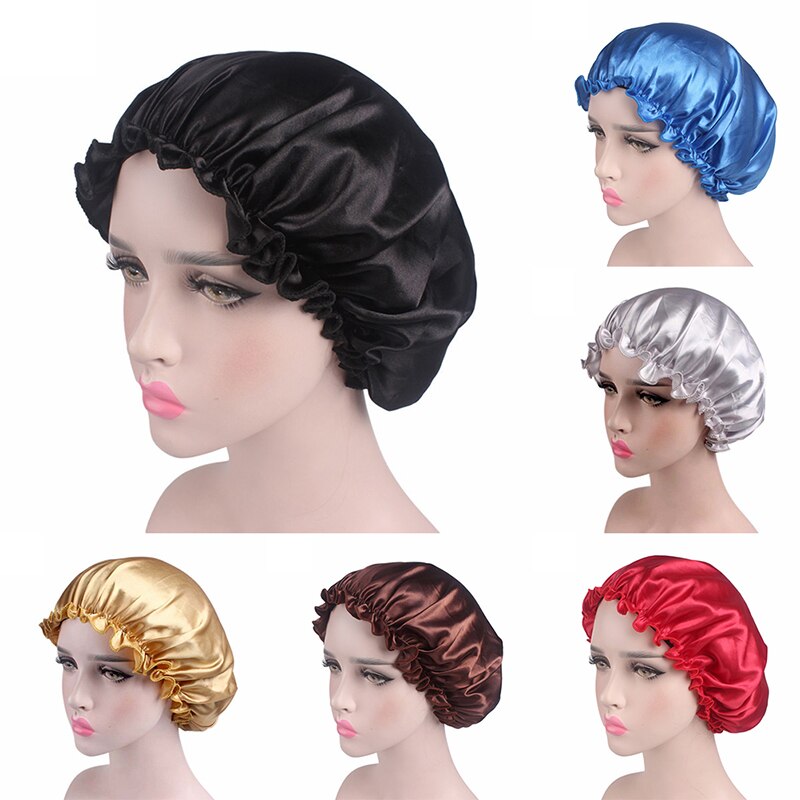 Silk Bonnet Bonnet Femme Head Cover Flower Elastic... – Vicedeal
