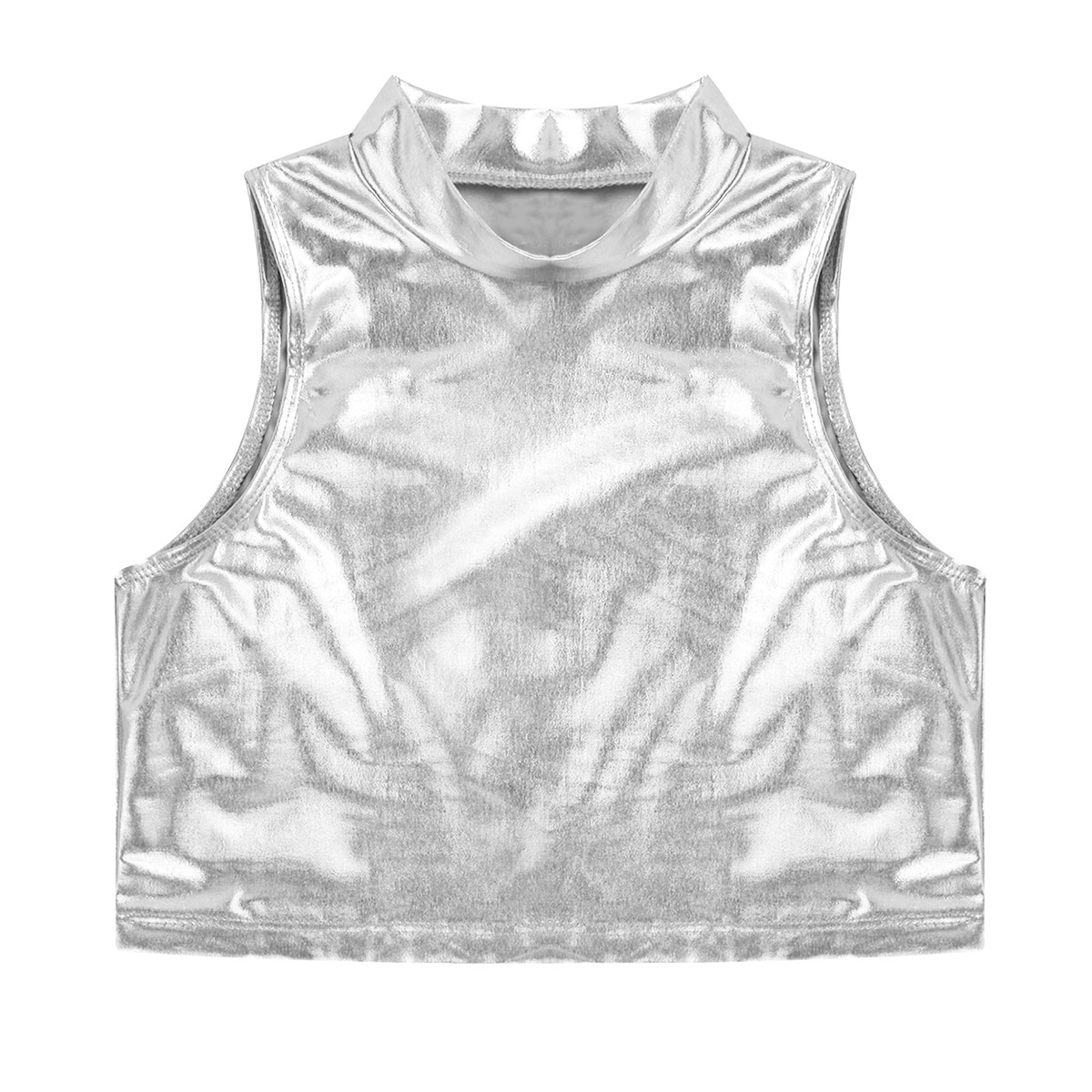 iefiel PVC Leather Shiny Metallic Rave Outfit Ball... – Grandado