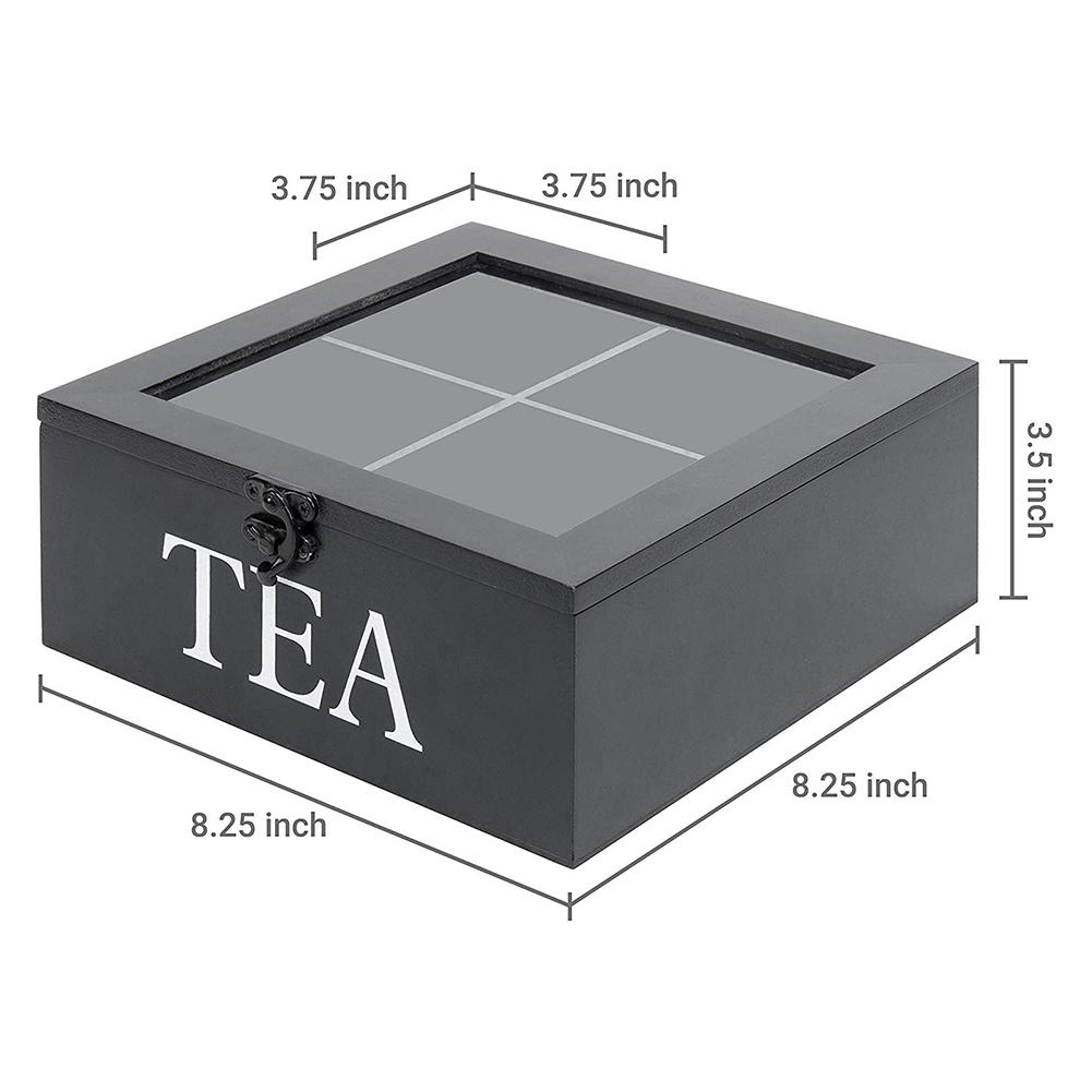 Natural Wooden Tea Box Tea Bag 6 Compartment Stora... – Grandado