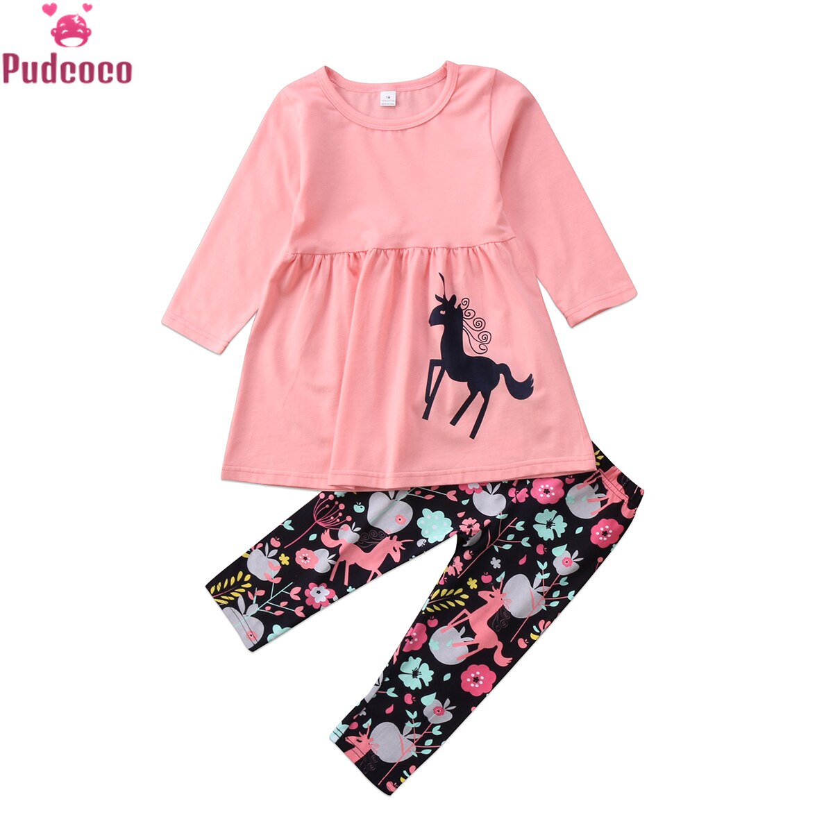 Leuke Peuter Kids Meisje Set Kleding Eenhoorn Lang... – Vicedeal