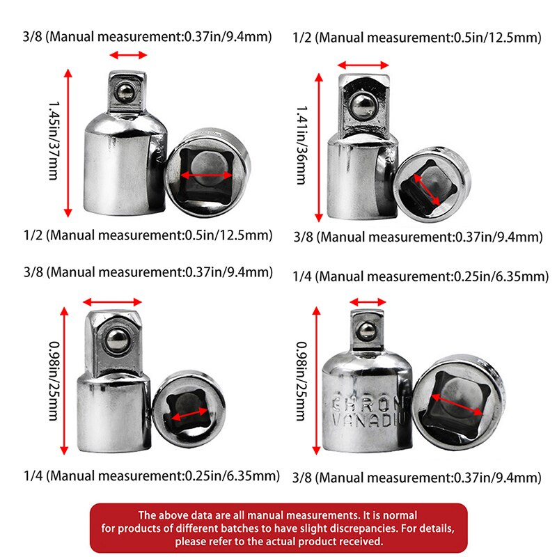4pcs Socket Adapter Set Impact Driver Adapter 1/2 ... – Grandado
