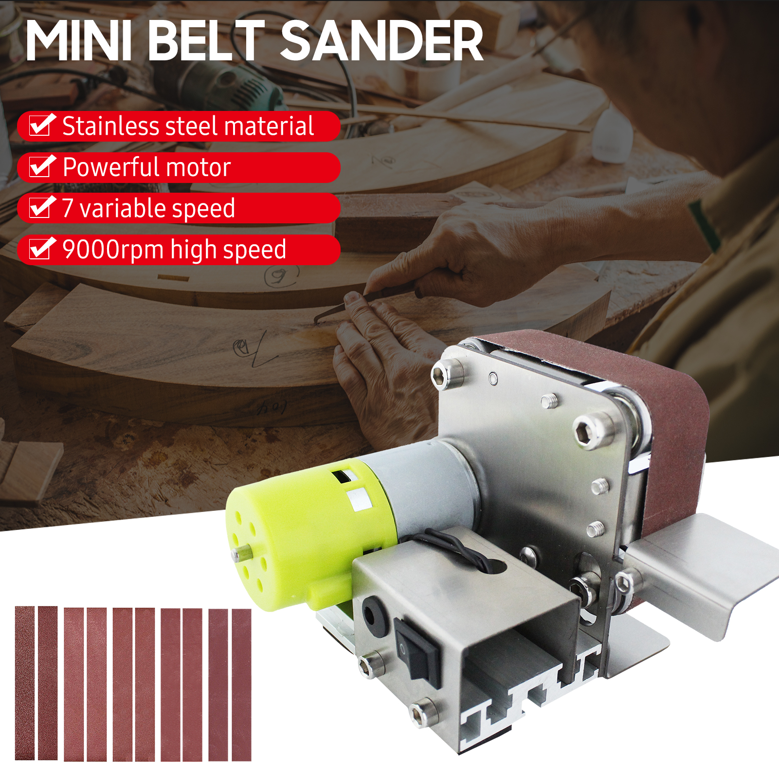 Mini Belt Grinder Electric Sanding Polishing Grind... – Grandado