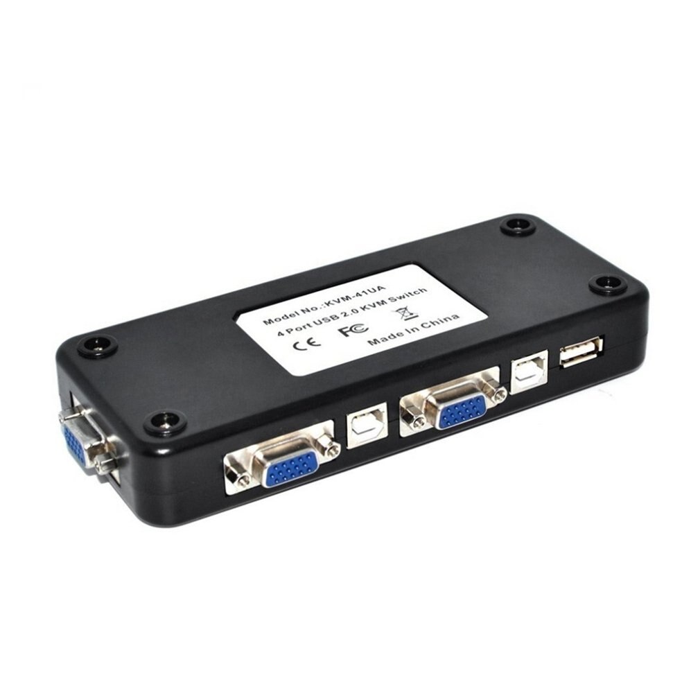 4 Port USB 2.0 KVM VGA/SVGA Switch Box Adapter Con... – Grandado