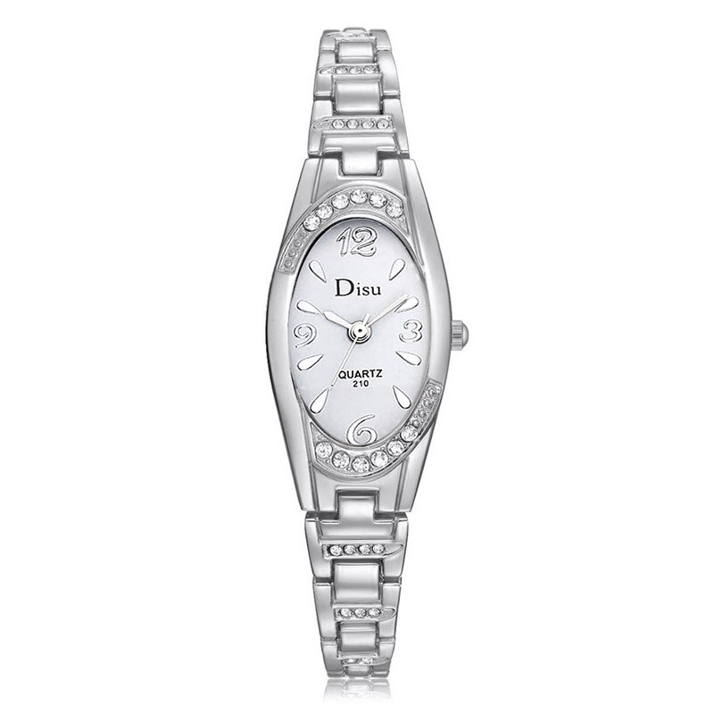 Oval Small Dial Watches For Women Rhinestone Brace... – Grandado