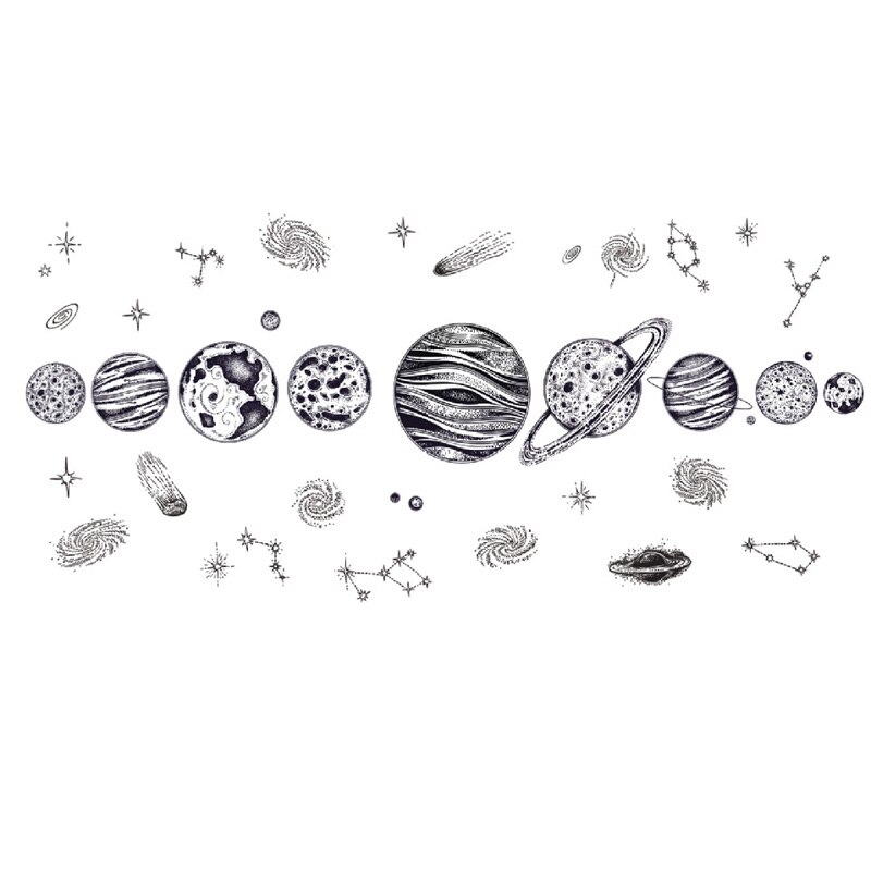DIY Sketch Planet Universe Wall Sticker Kids Bedro... – Grandado