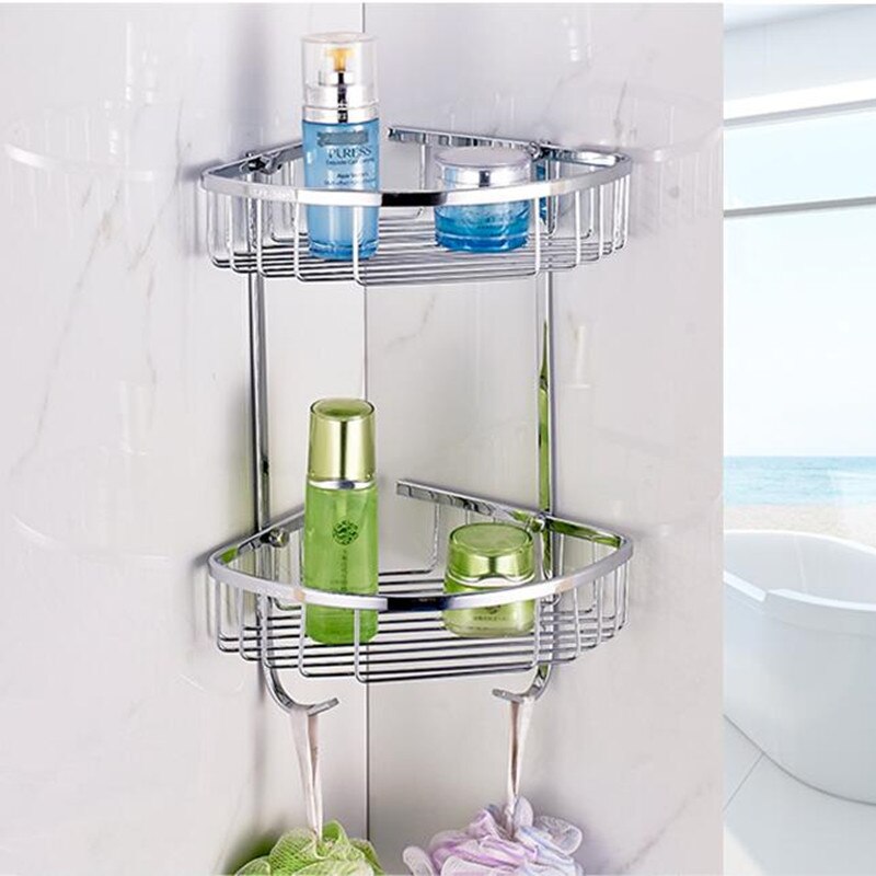 Wall mounted chrome 304 SUS bathroom Cosmetic Shel... – Grandado