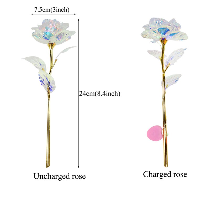 1 Bouquet Eternal Rose LED Lights Artificial Flowe... – Grandado