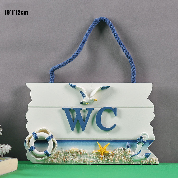 Mediterranean Ocean Style Hanging Sign Plate, Wood... – Vicedeal