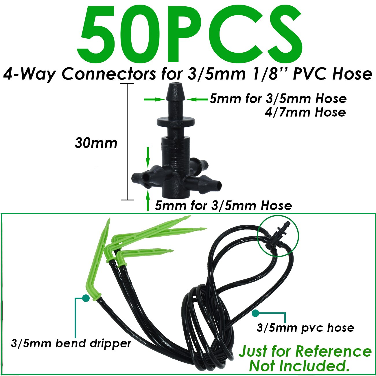 KESLA 50PCS 4/7mm to 3/5mm Hose Connector Bend Arr... – Grandado