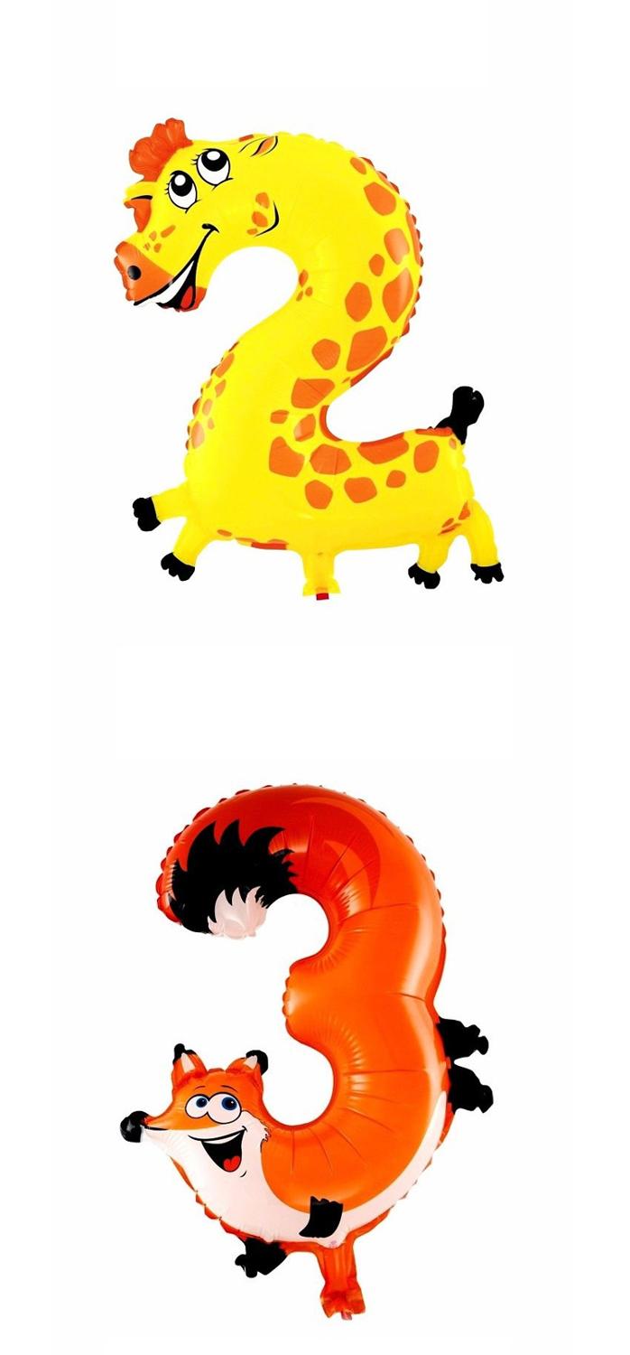 10Pcs/set Animal Number Foil Inflatable Balloons W... – Grandado