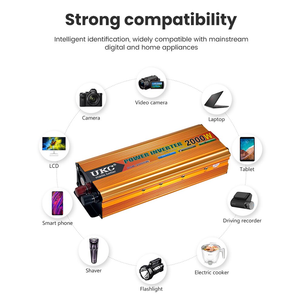 Aoshike bilinverter 12v to 220v modifierad sinusvå... – Grandado