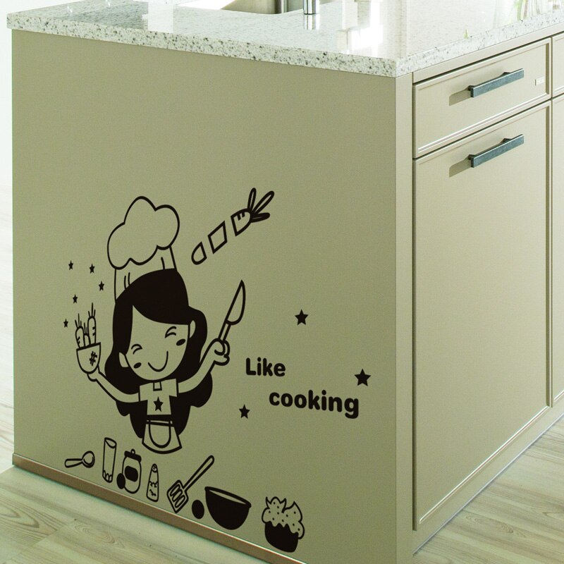 Cartoon Like cooking kitchen Wall Sticker Kitchen ... – Vicedeal
