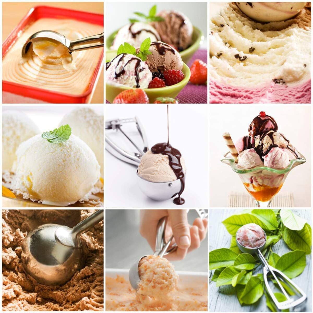 Ice Cream Spoon Stainless Steel Spring Handle Mash... – Grandado