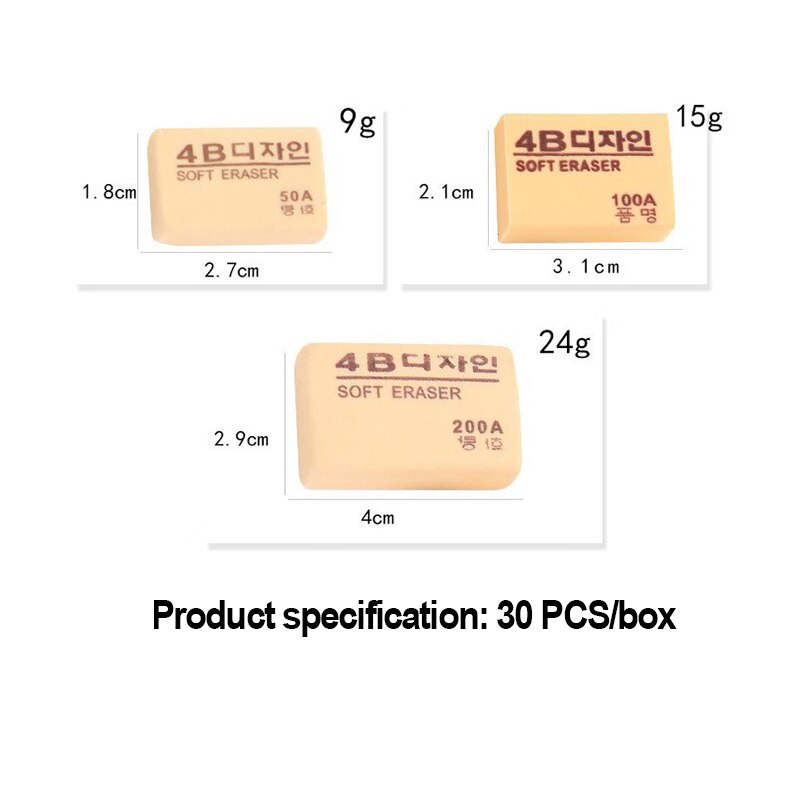 zayex 30PCS /box Rubber Erasers Durable Flexible P... – Grandado