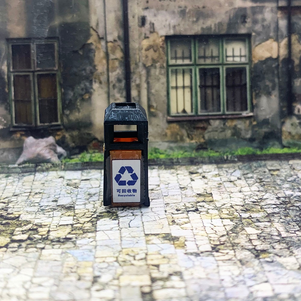 5 Pcs 1/87 HO Scale Model Garbage Trash Can Rubbis... – Vicedeal