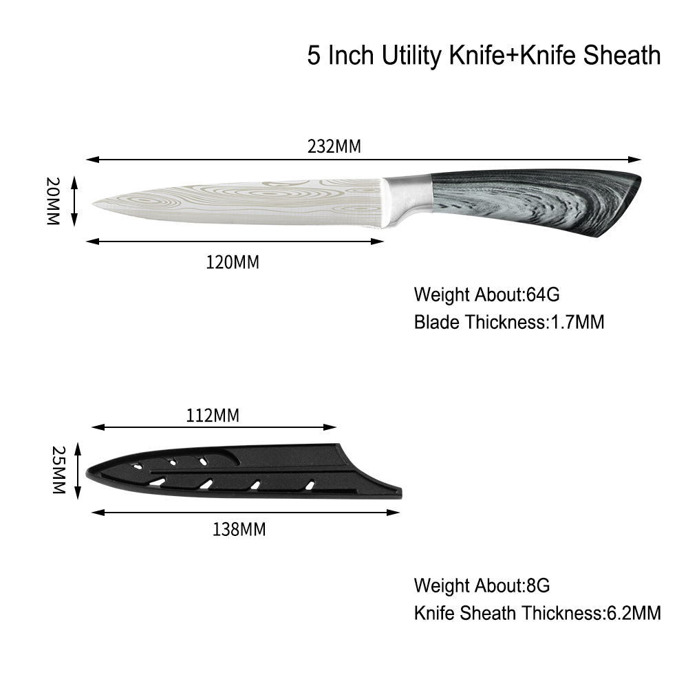 Qing Kitchen Chef Knives Set Vegetable Santoku Cle... – Grandado