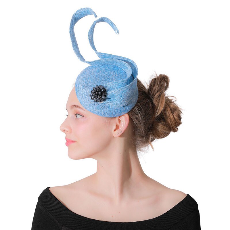 Fascinators hat ladies prom light blue unique shap... – Grandado