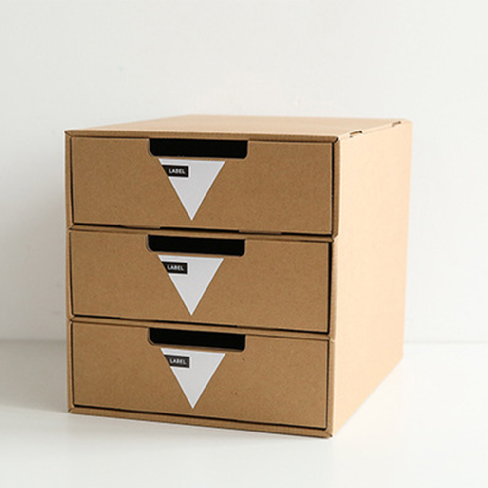 Kraft Papier Desktop Opbergdoos Lade Soort Briefpa... – Grandado