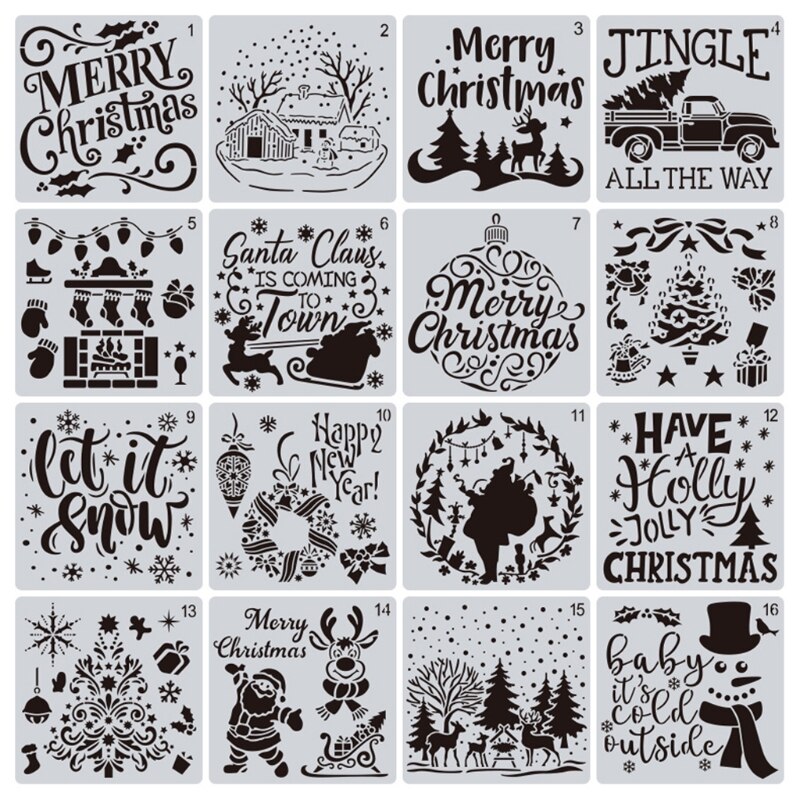 24Pack 16 Pack Christmas Painting Stencil Kit DIY ... – Grandado