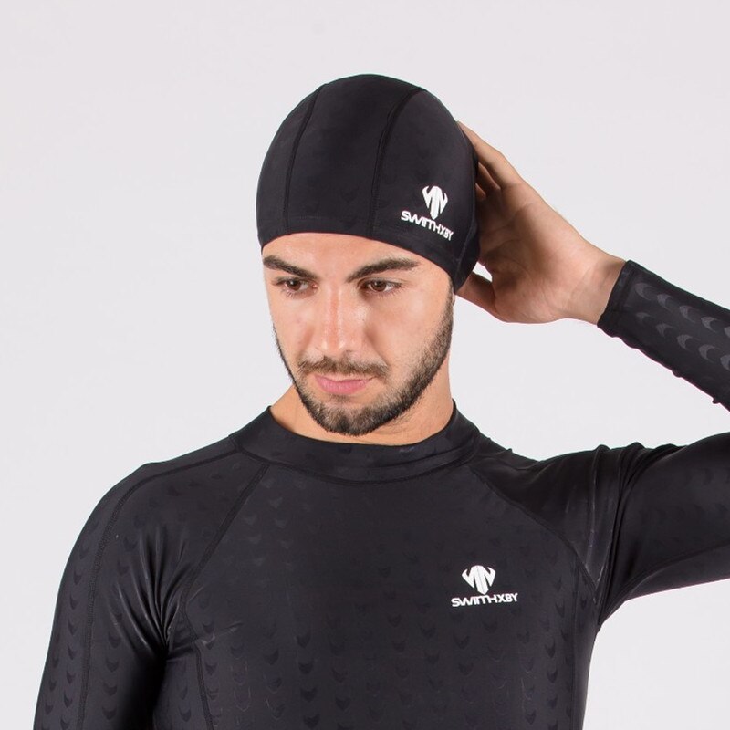 High grade shark skin fabric cloth swim cap Waterp... – Grandado