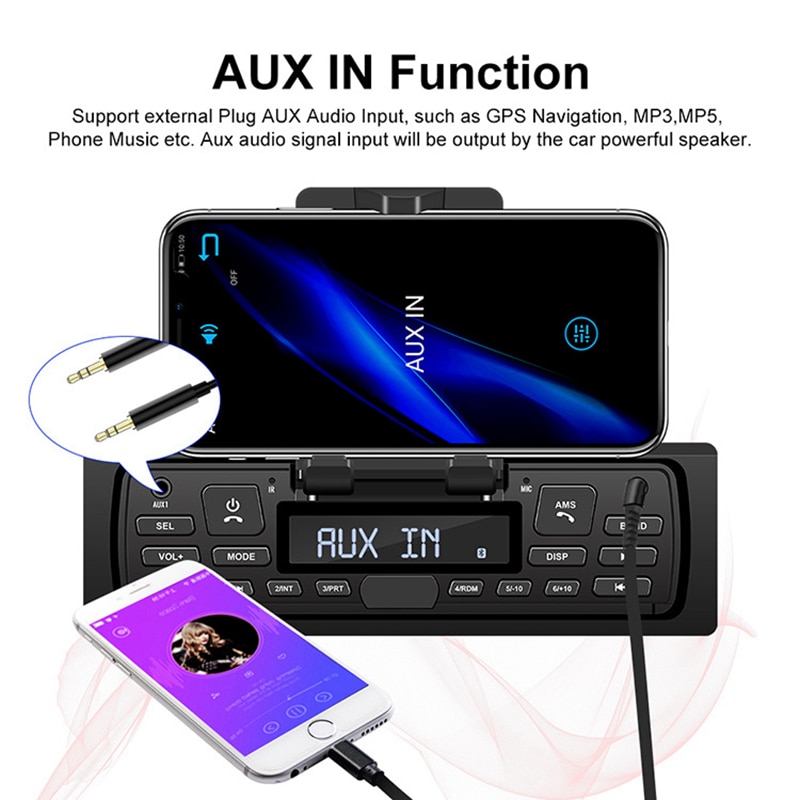 1 DIN Car MP3 Multimedia Player Bluetooth Radio Ca... – Vicedeal