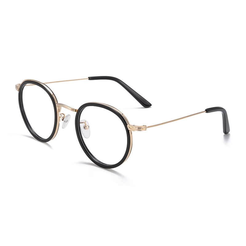 Acetate & Metal Women Big Eyeglasses Round Nerd Vi... – Grandado