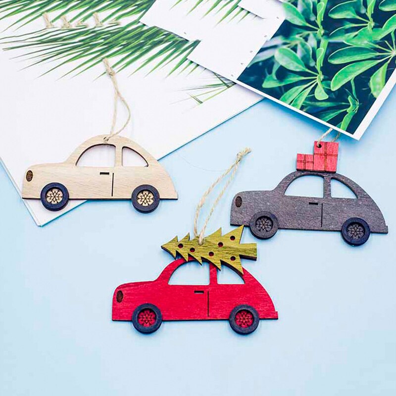 Wooden Painted Colorful Car Tree Christmas Tree Pe... – Grandado
