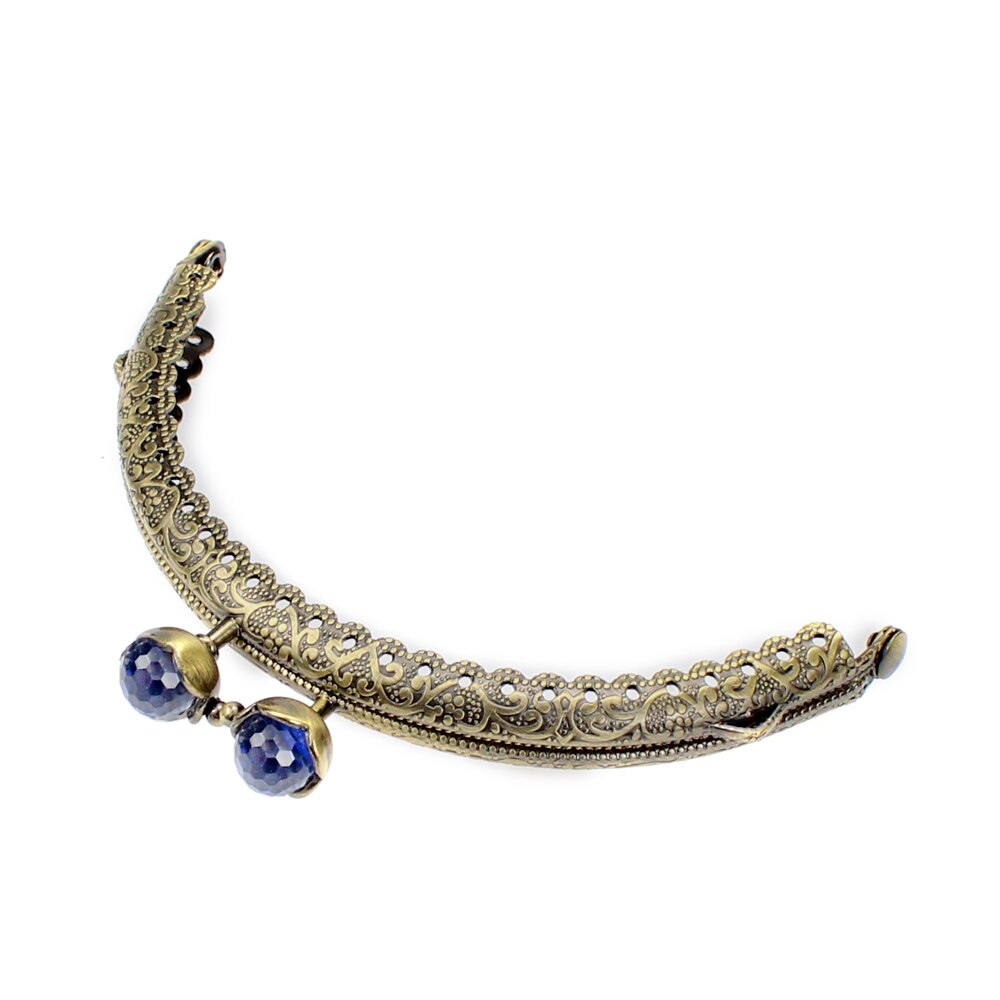 10.5CM Flash Gem Kiss Lock Clasp Bronze Metal Semi... – Vicedeal