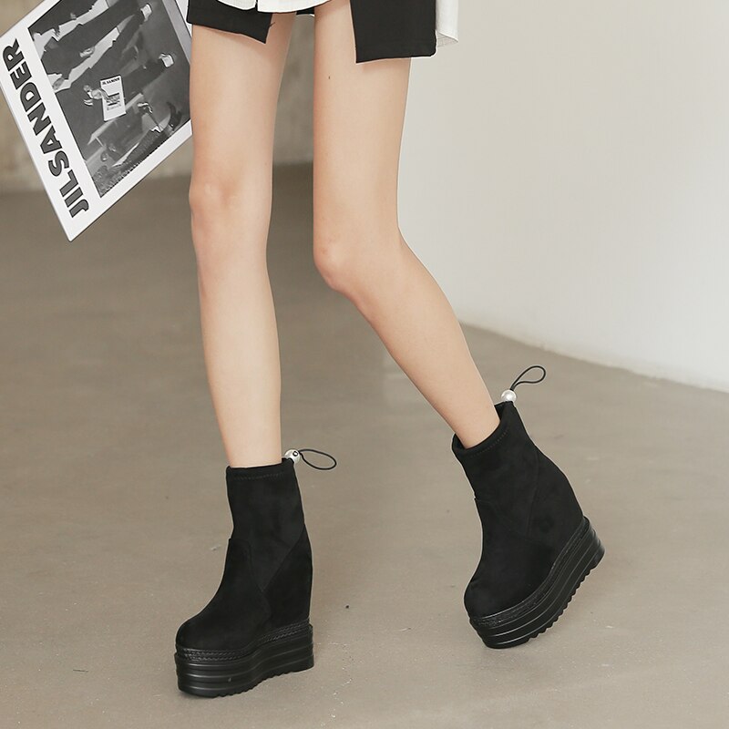 NIUFUNI Suede Round Toe Platform Ankle Martin Boot... – Vicedeal