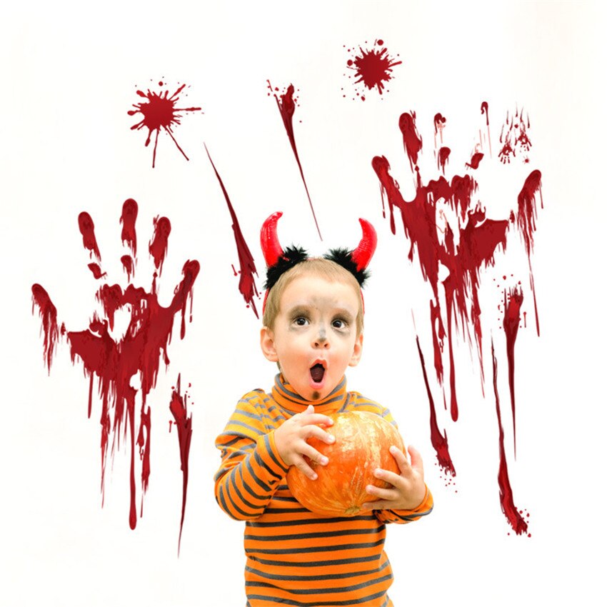 Halloween Muursticker Bloody Handprint Voetafdrukk... – Grandado