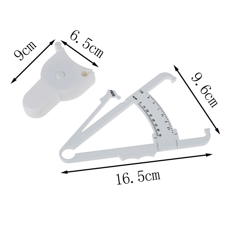 2Pcs/Set White Body Fat Caliper Measure Tape Teste... – Grandado
