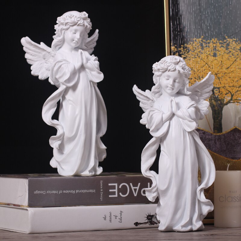 Praying Angel Decor Tabletop Decor Thinking Angels... – Grandado