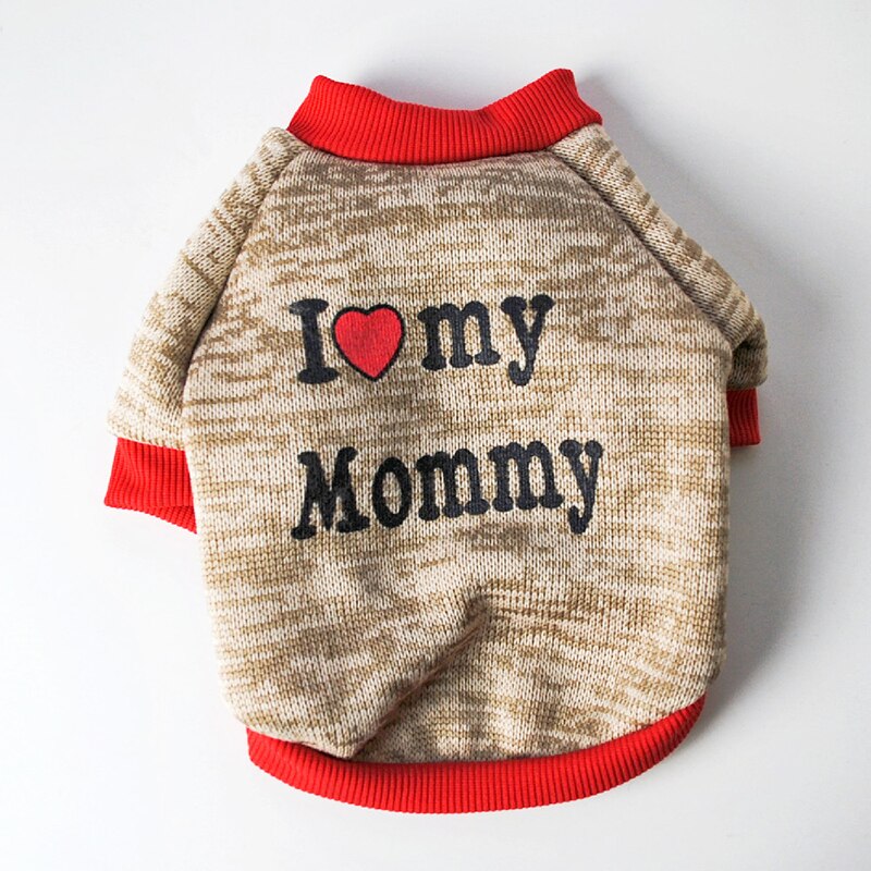 Warm Honden Hoodie Kleding I Love Mama Papa Pet Pu... – Vicedeal