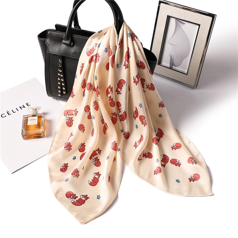 summer silk scarf square small size shawl for lady... – Vicedeal