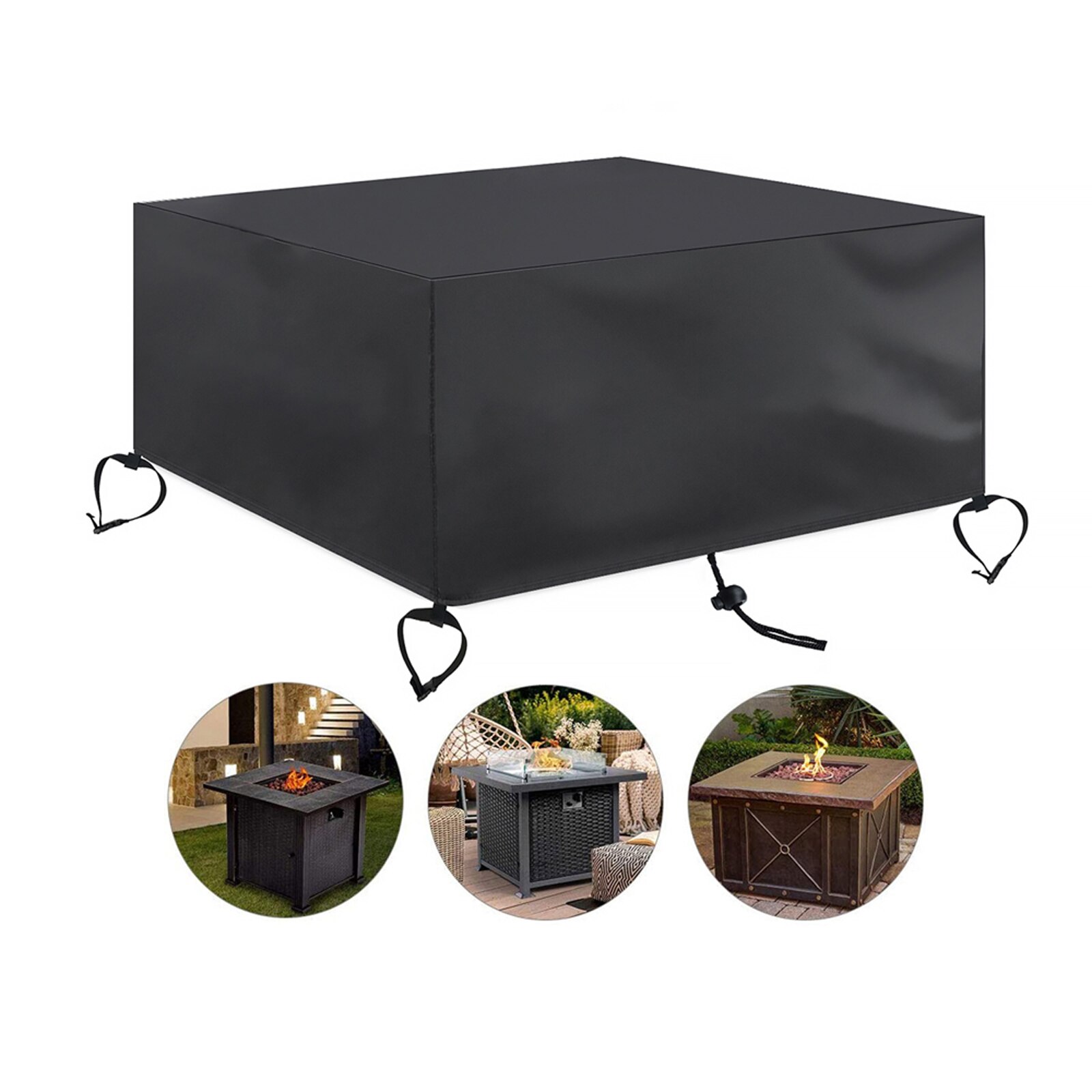 Sizes Waterproof Patio Fire Pit Cover Black UV Pro... – Grandado
