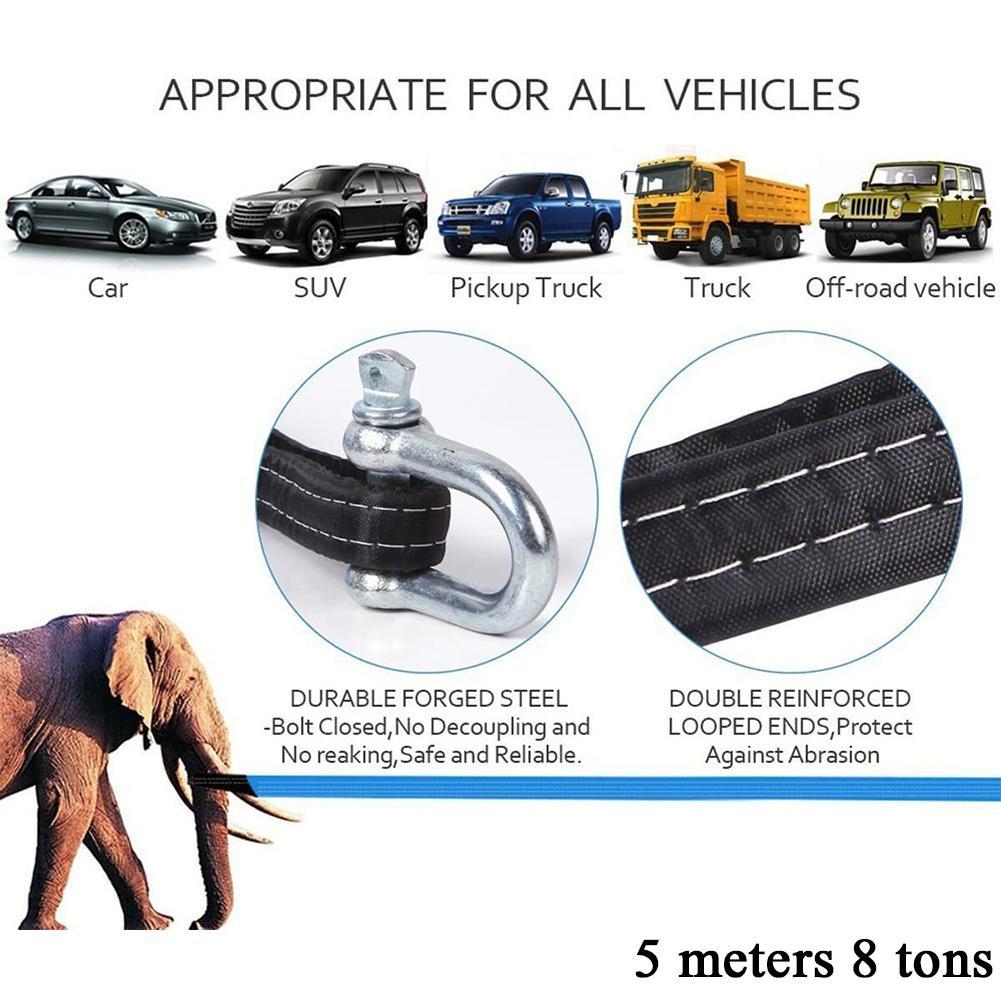 5M 8 Tons Winch Tow Cable Tow Strap Car Towing Rop... – Grandado
