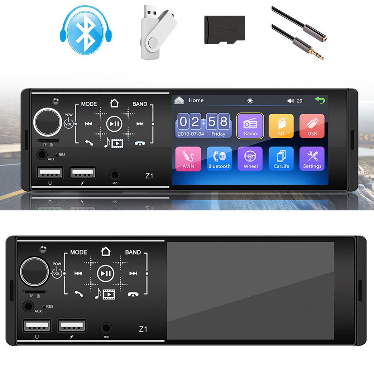 4.1inch 1 Din Touch Capacitive Screen Car MP5 Play... – Grandado