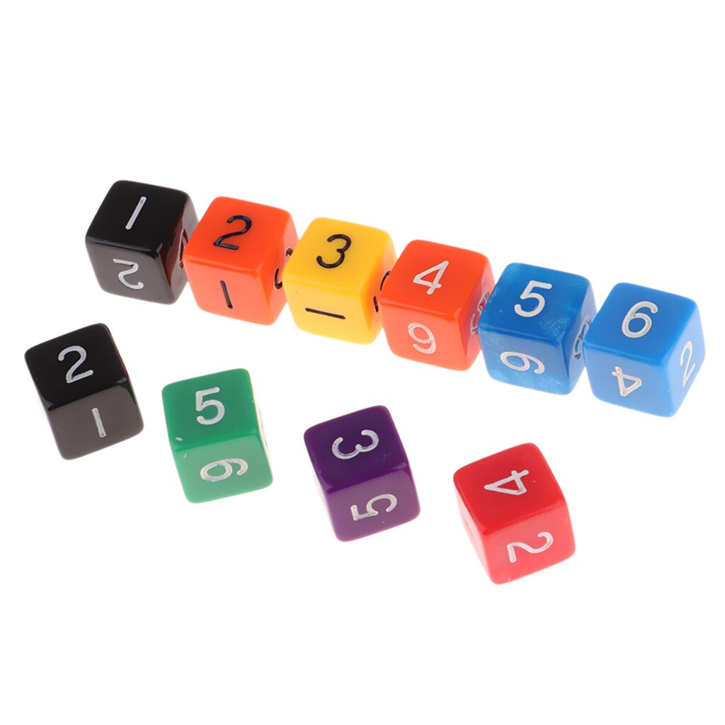 16mm 1-6 Dices Set Colors D6 Die For RPG Game Acce... – Grandado