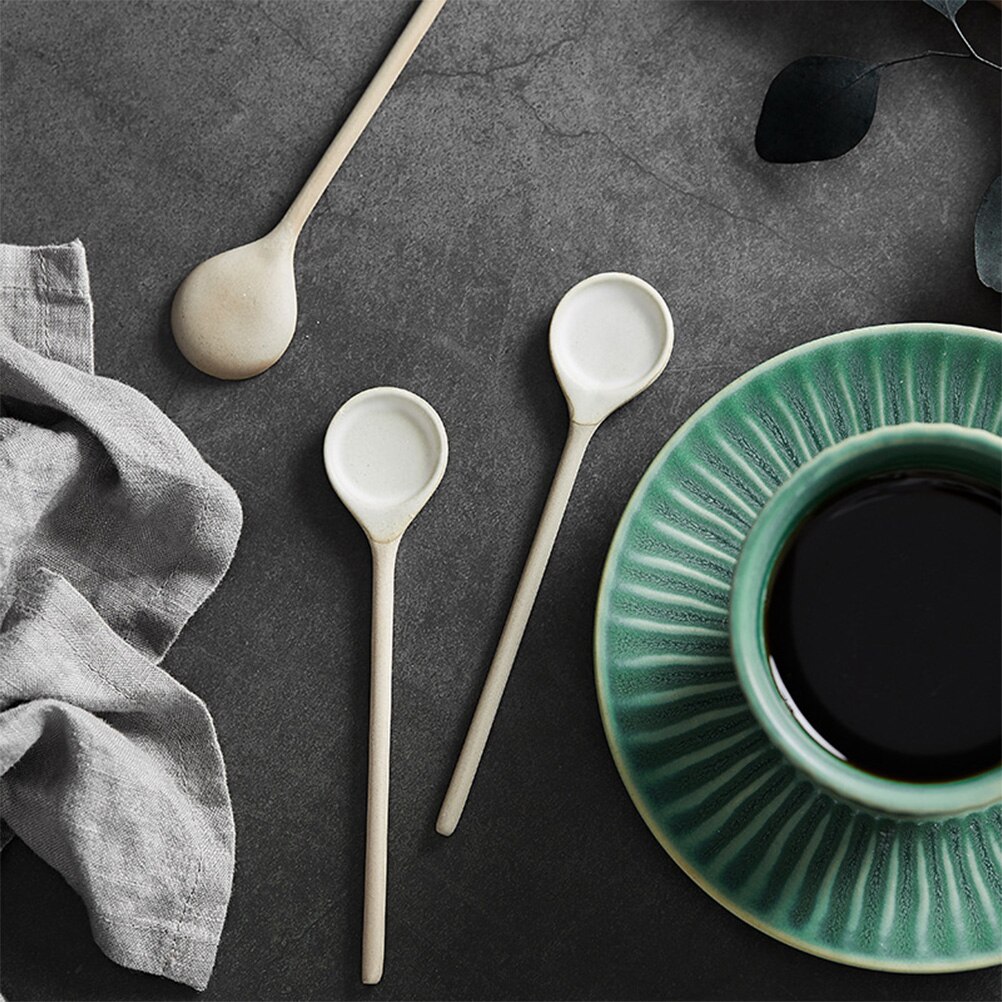 Retro Ceramic Coffee Spoon Vintage Coffee Spoon Lo... – Grandado