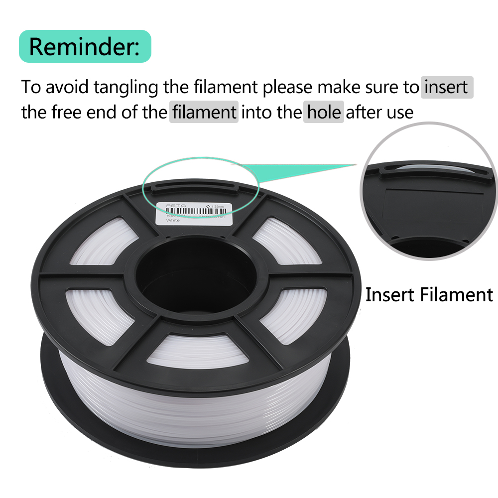 SUNLU PETG 3D Printer Filament 1.75mm 1KG/2.2LB Sp... – Grandado